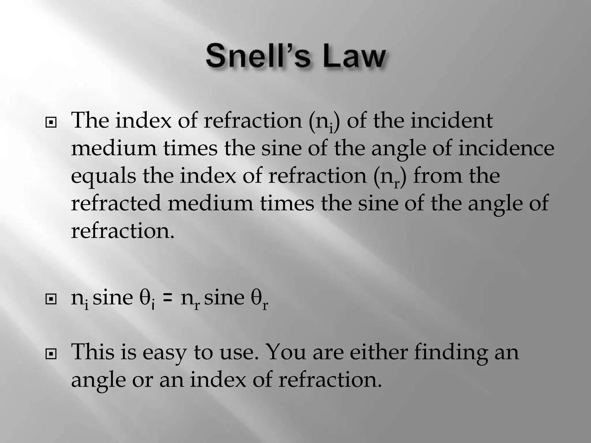 Ch 4 -reflection, refraction and snell’s law | PPTX