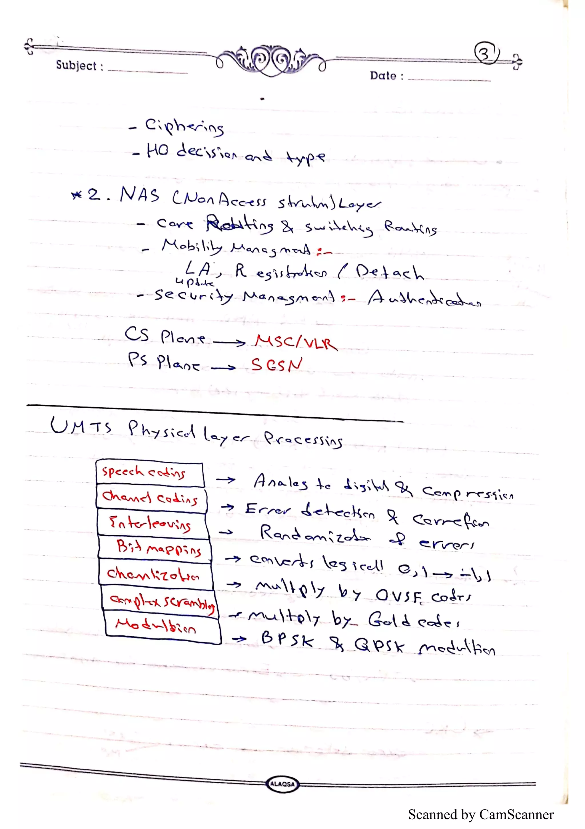 3G: Ch4 UMTS protocol stack & physical layer | PDF