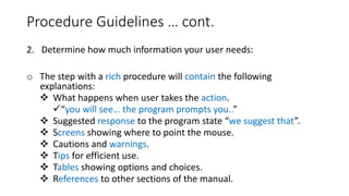 Software Documentation "writing to guide- procedures" | PPT