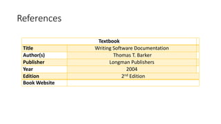 Software Documentation "writing to guide- procedures" | PPT
