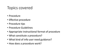 Software Documentation "writing to guide- procedures" | PPTX