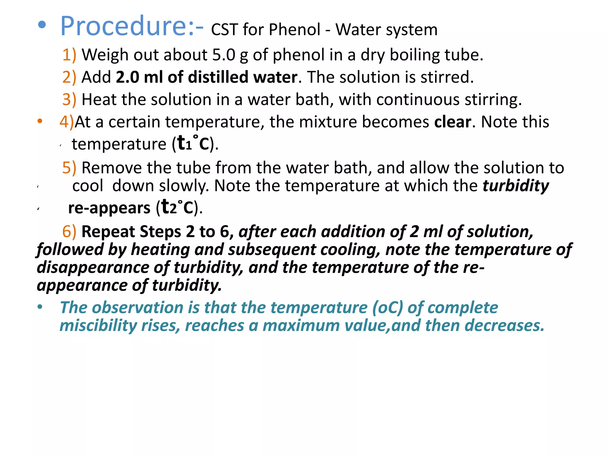 critical solution temperature of phenol-water system | PDF
