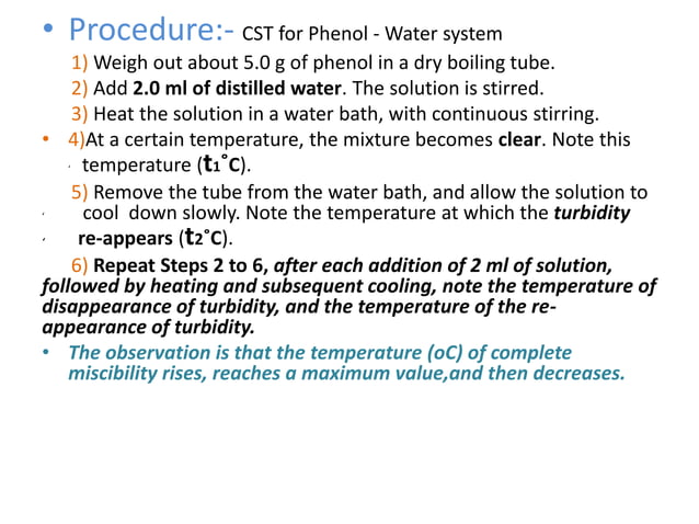 critical solution temperature of phenol-water system | PDF | Chemistry ...