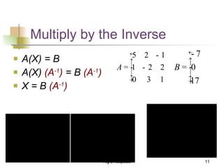 Ch4.4 Systems W Matrices | PPT