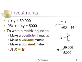 Ch4.4 Systems W Matrices | PPT