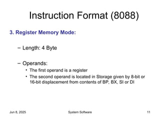 Machine Language of Intel 8088: Instruction format and Types | PPT