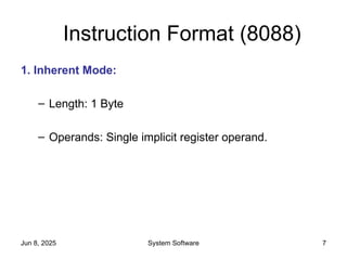 Machine Language of Intel 8088: Instruction format and Types | PPT