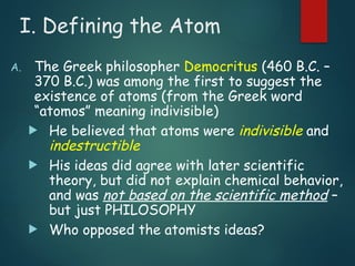 ch4 atomic structure atoms protons neutrons electrons | PPTX