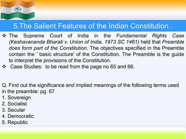 Ch 4 Basic Features of the Indian Constitution | PPT