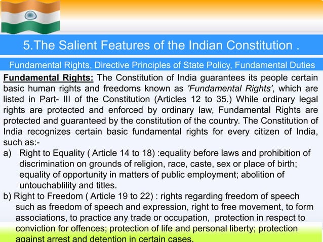 Ch 4 Basic Features of the Indian Constitution | PPT