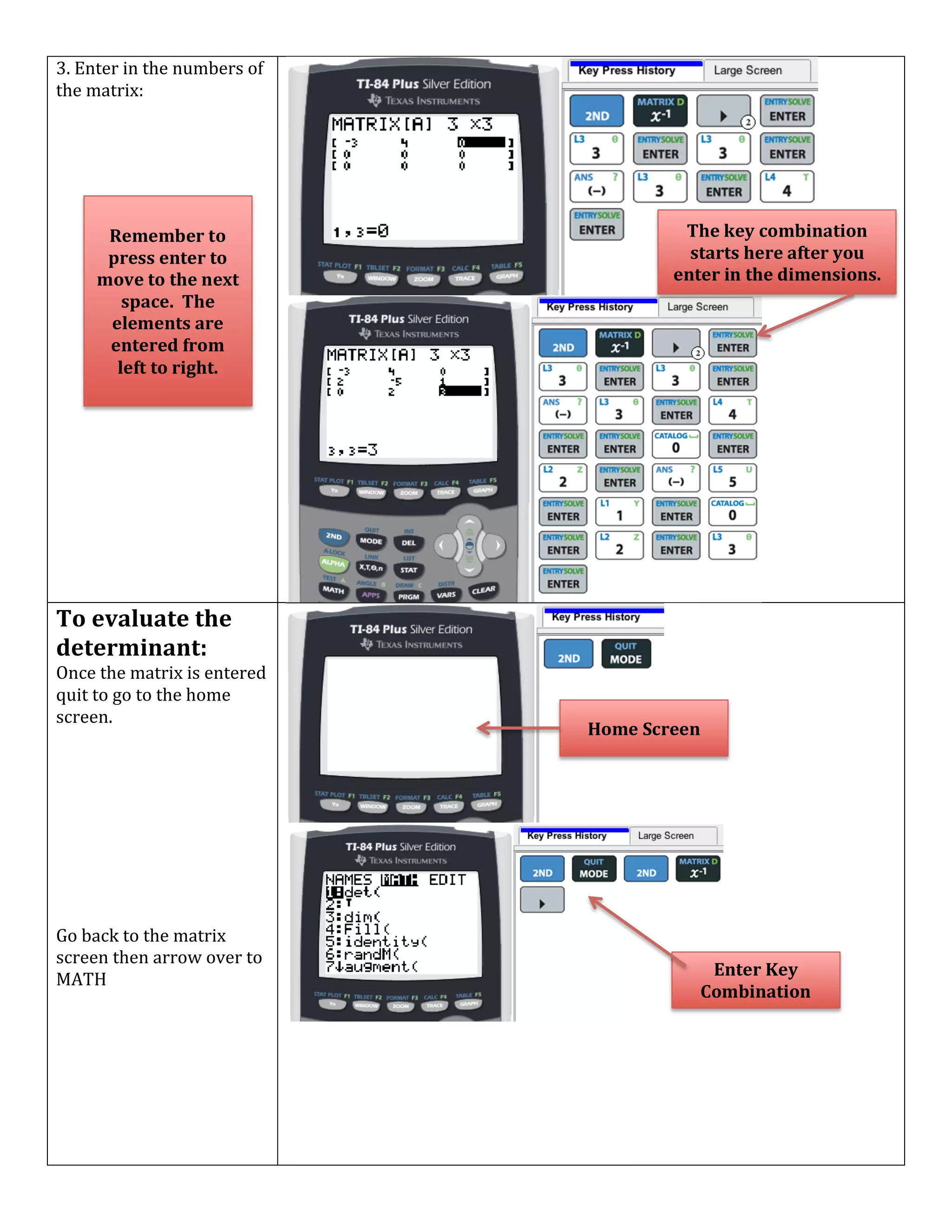 Ch4 Matrices - How to use the Calculator | PDF