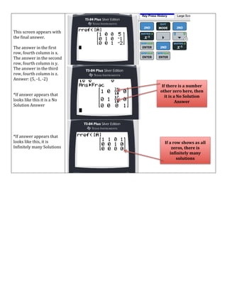 Ch4 Matrices - How to use the Calculator | PDF