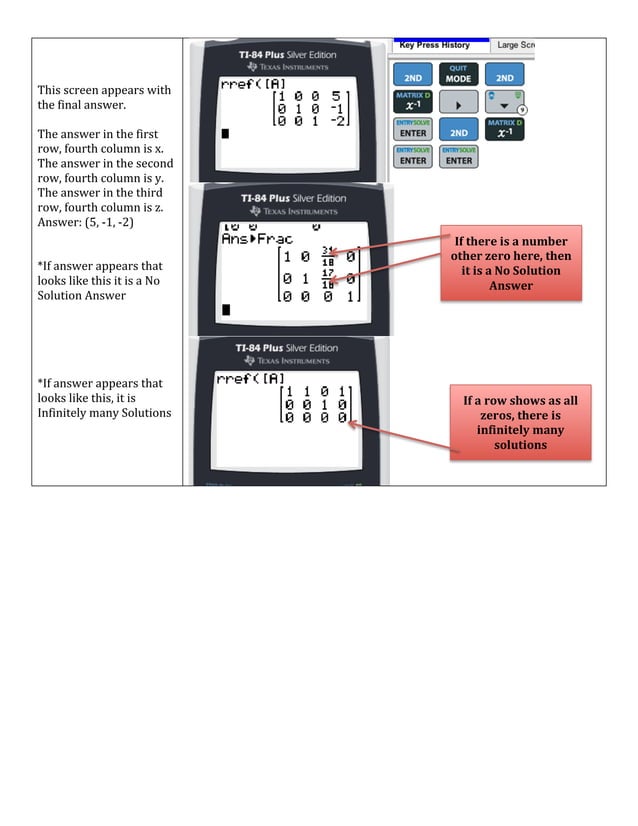 Ch4 Matrices - How to use the Calculator | PDF