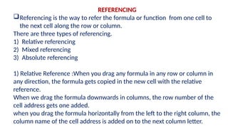 IT 402 CBSE Cell Referencing in MS Excel | PPTX