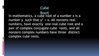 Ch 4 Cubes and Cube roots.ppt | Games and Puzzles | Hobbies & Interests