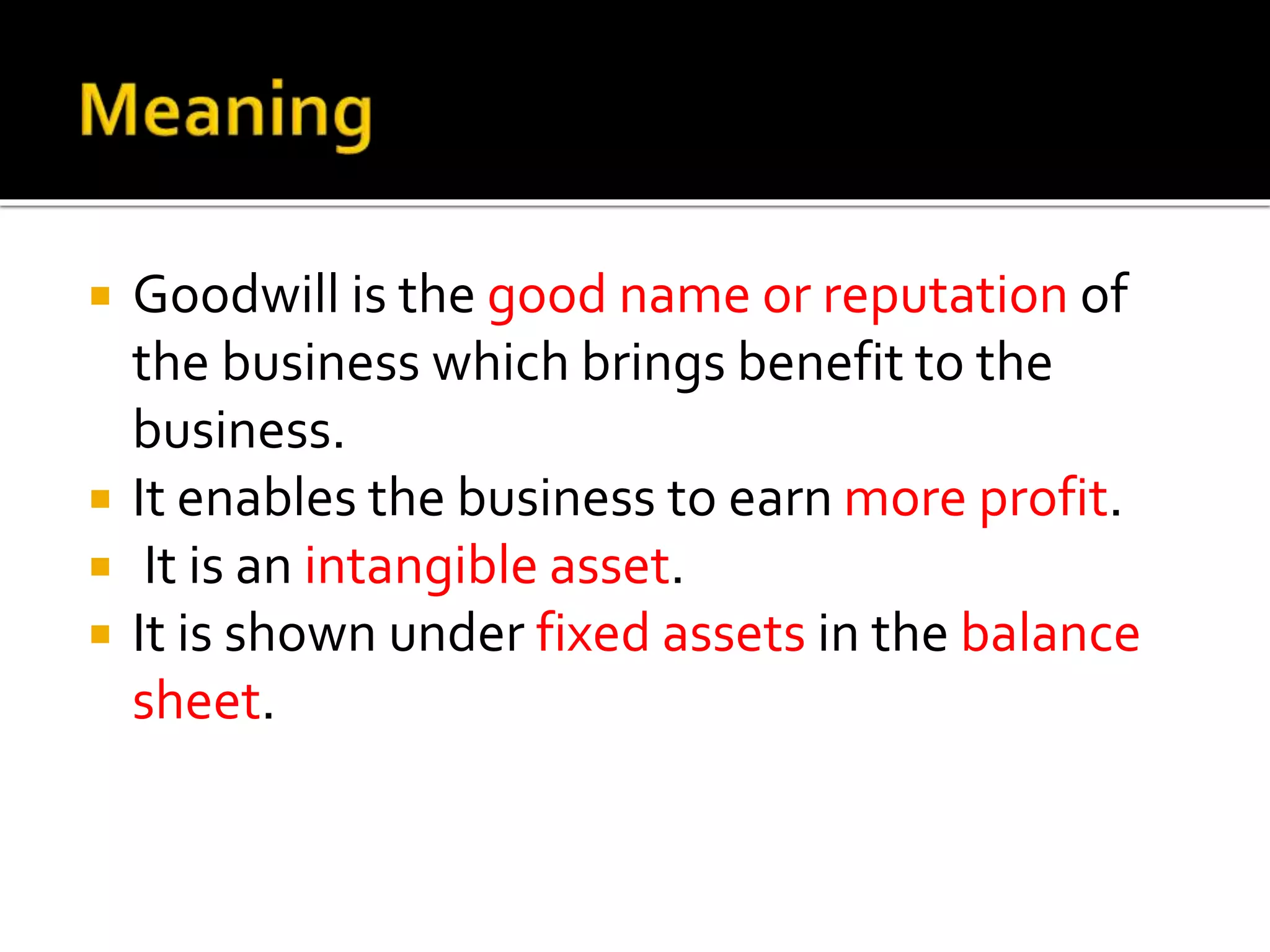 Goodwill in partnership accountiing | PPTX
