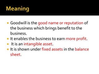 Goodwill in partnership accountiing | PPTX