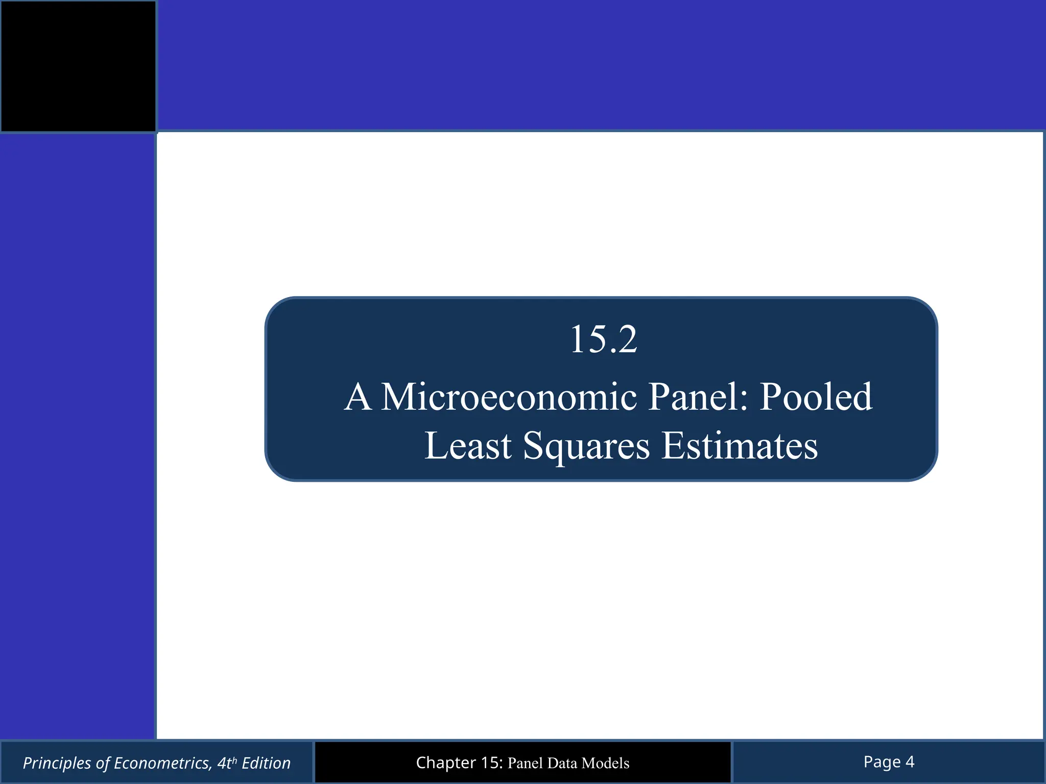 Ch4 Introduction To Panel Data Regression Modelspptx Physics Science