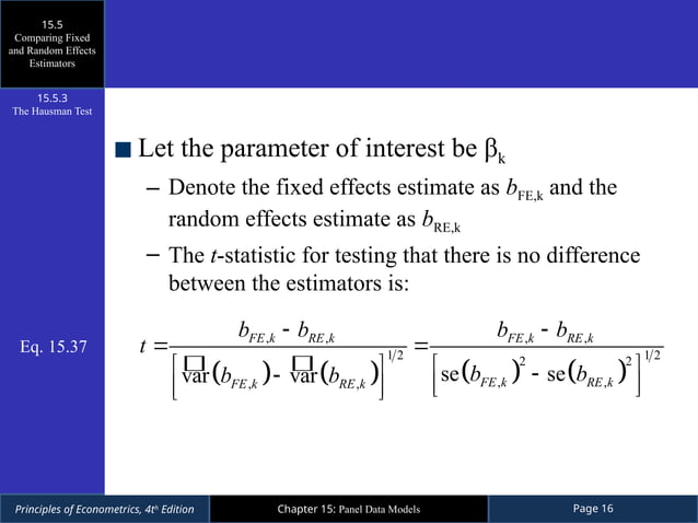 Ch4 Introduction to Panel Data Regression Models.pptx | Physics | Science