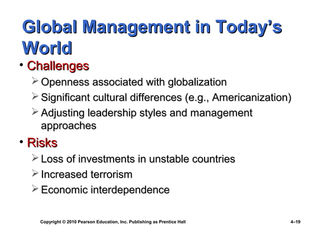 Ch 4 managing in a global environment | PPT | Large Business | Business
