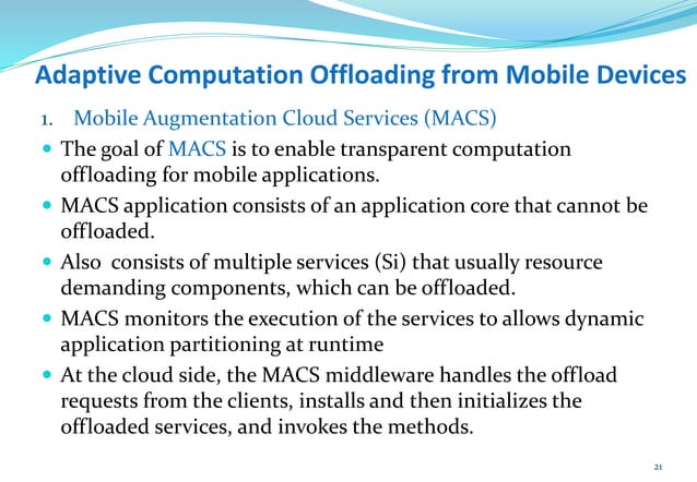 Offloading in Mobile Cloud Computing | PPTX