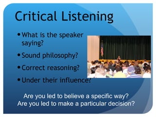 Ch 4, P 70 72 Listening To Evaluate | PPT