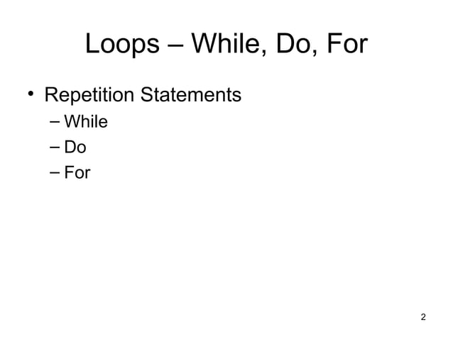 C Programming Looping Statements For Students | PPT