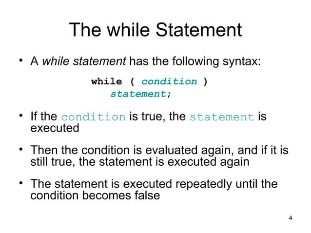 C Programming Looping Statements For Students | PPT