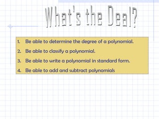Ch4 Polynomials | PPT
