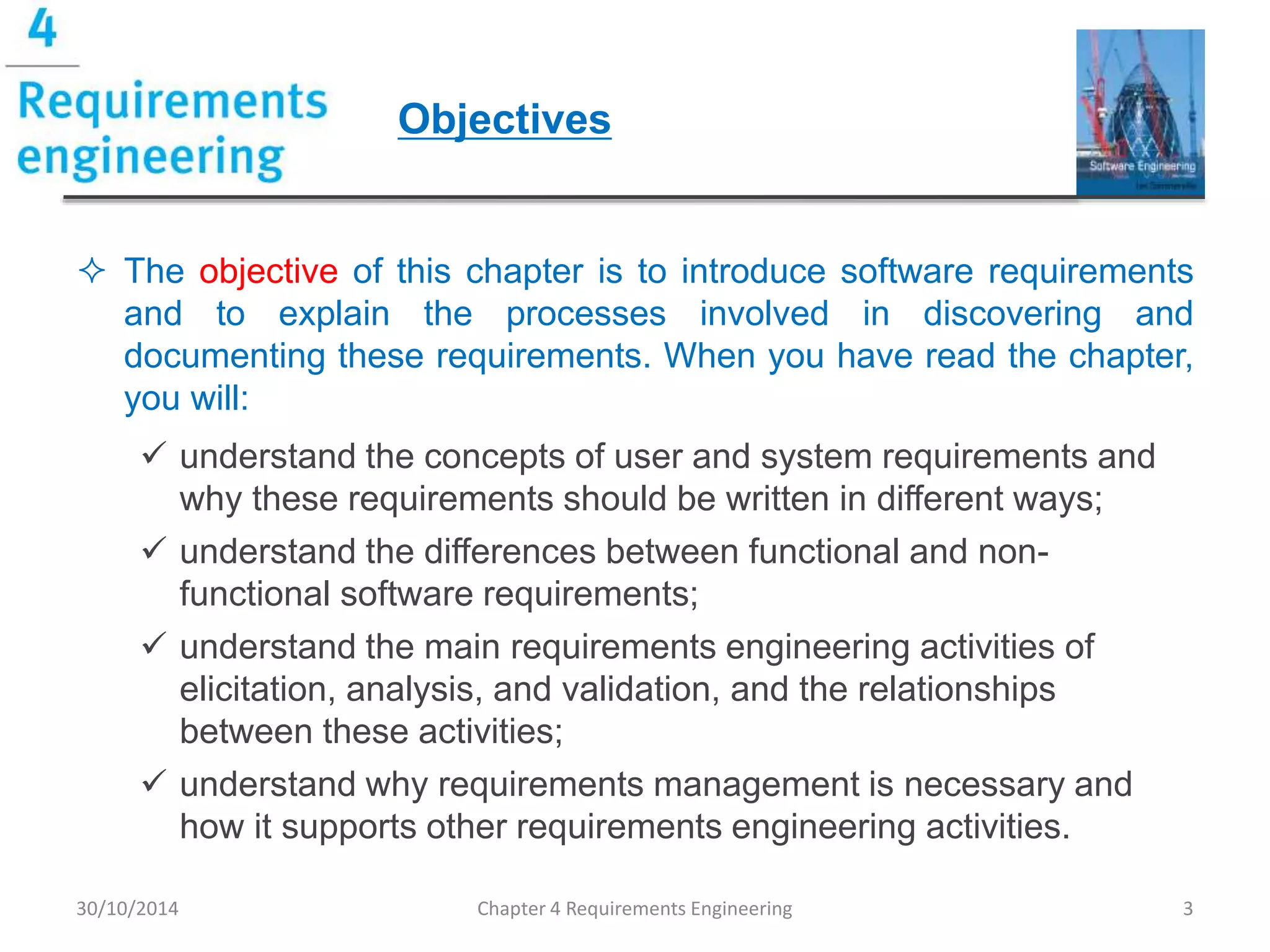 Software Engineering - Chapter 4 - Requirements engineering | PPTX