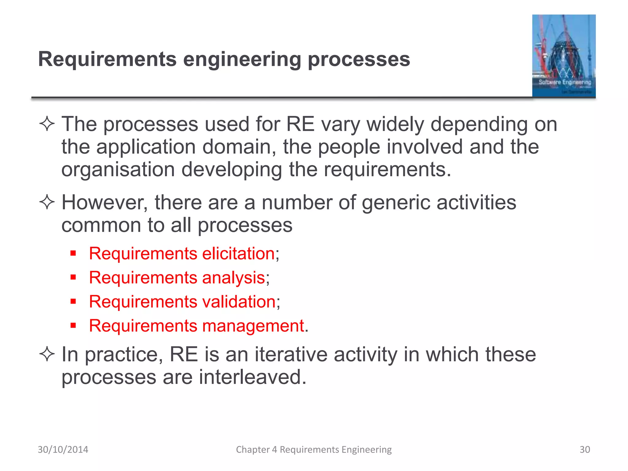 Software Engineering - Chapter 4 - Requirements engineering | PPTX