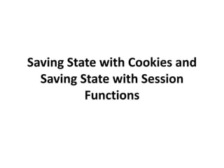 Ch4(saving state with cookies and query strings) | PPT