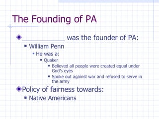 Ch 4, Sec 2 Middle Colonies | PPT