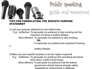 selecting topic and purpose for public speaking | PPT