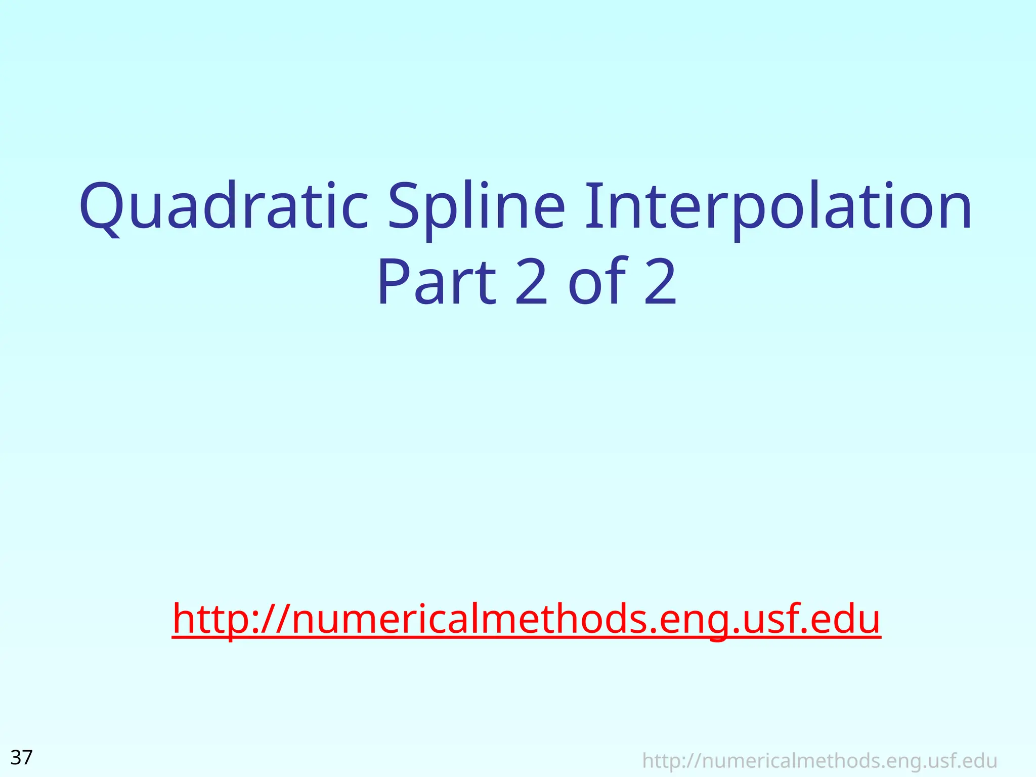 Maths Topic on spline interpolation methods | PPT