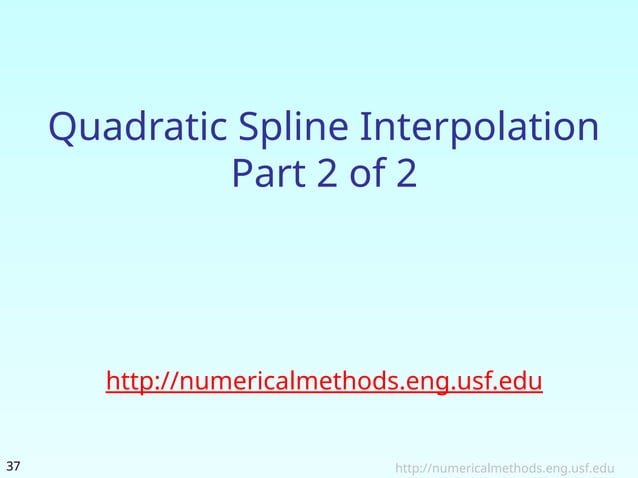 Maths Topic on spline interpolation methods | PPT