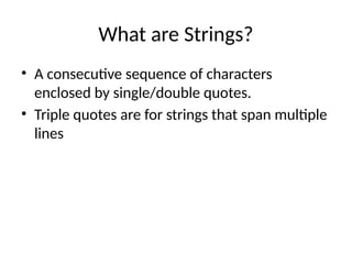 "Strings in Python - Presentation Slide" | PPT