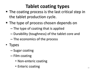 Ch 4 tablet coating industrial pharmacy | PPTX
