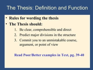 Writing The Research Paper A Handbook (7th ed) - Ch 4 the thesis and ...