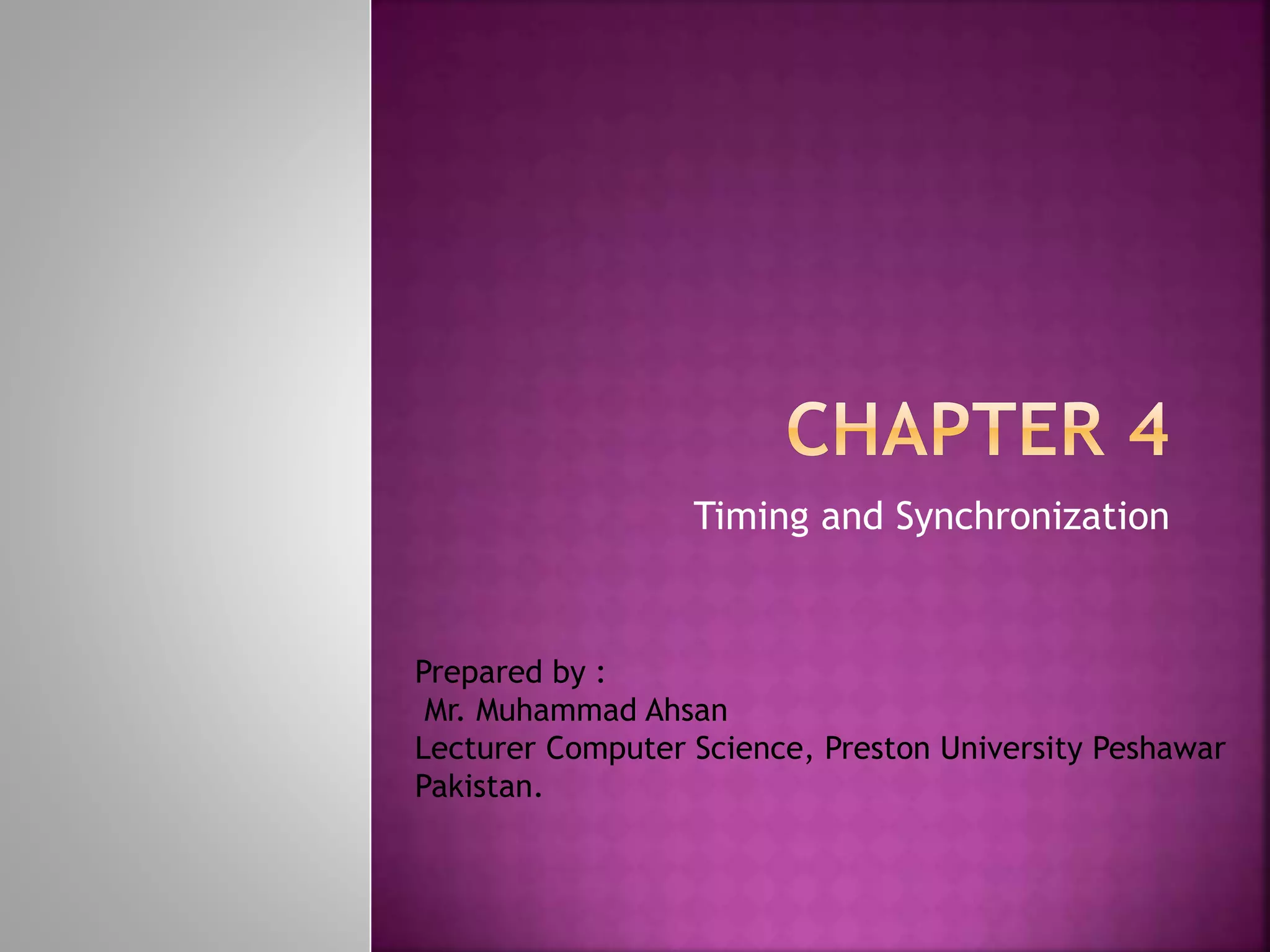 Timing And Synchronization Pptx Computer Networking Computing