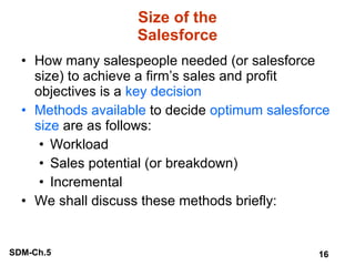 Ch5: Organising and Staffing the Salesforce | PPT
