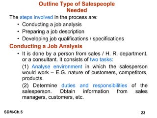 Ch5: Organising and Staffing the Salesforce | PPT