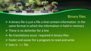 CBSE - Class 12 - Ch -5 -File Handling , access mode,CSV , Binary file | PPTX
