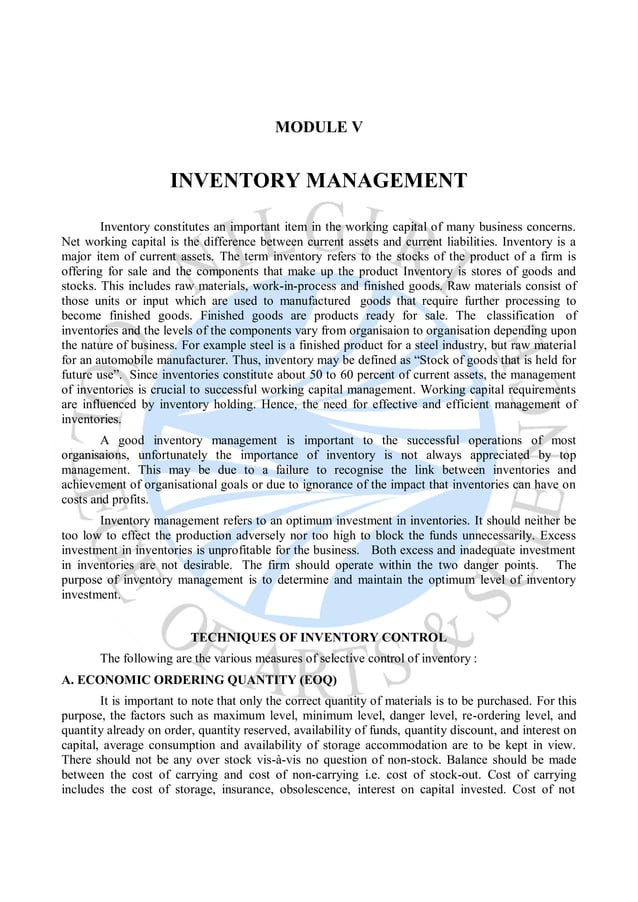 INVENTORY MANAGEMENT | PDF