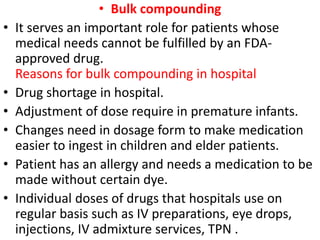 Ch 5. Compounding in hospital.pptx hospital | PPTX