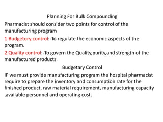 Ch 5. Compounding in hospital.pptx hospital | PPTX