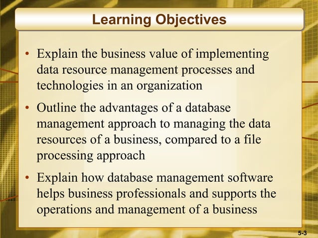 ch 5 Data Resource Management Data Resource Management .ppt
