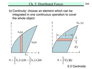 Distributes force system centroid and moment of inertia | PDF