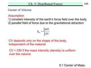 Distributes force system centroid and moment of inertia | PDF