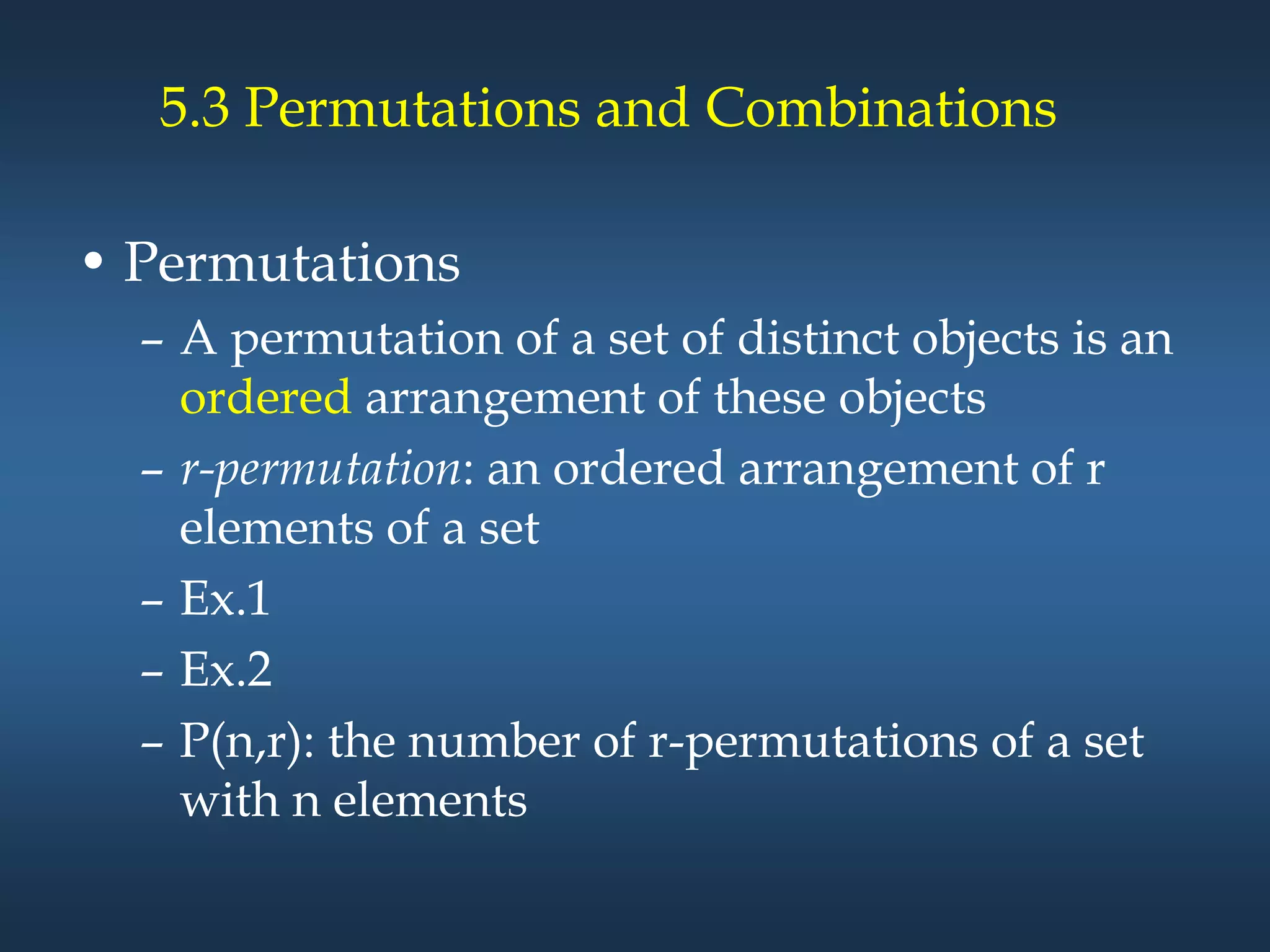 Discrete Math Ch5 counting + proofs | PPT